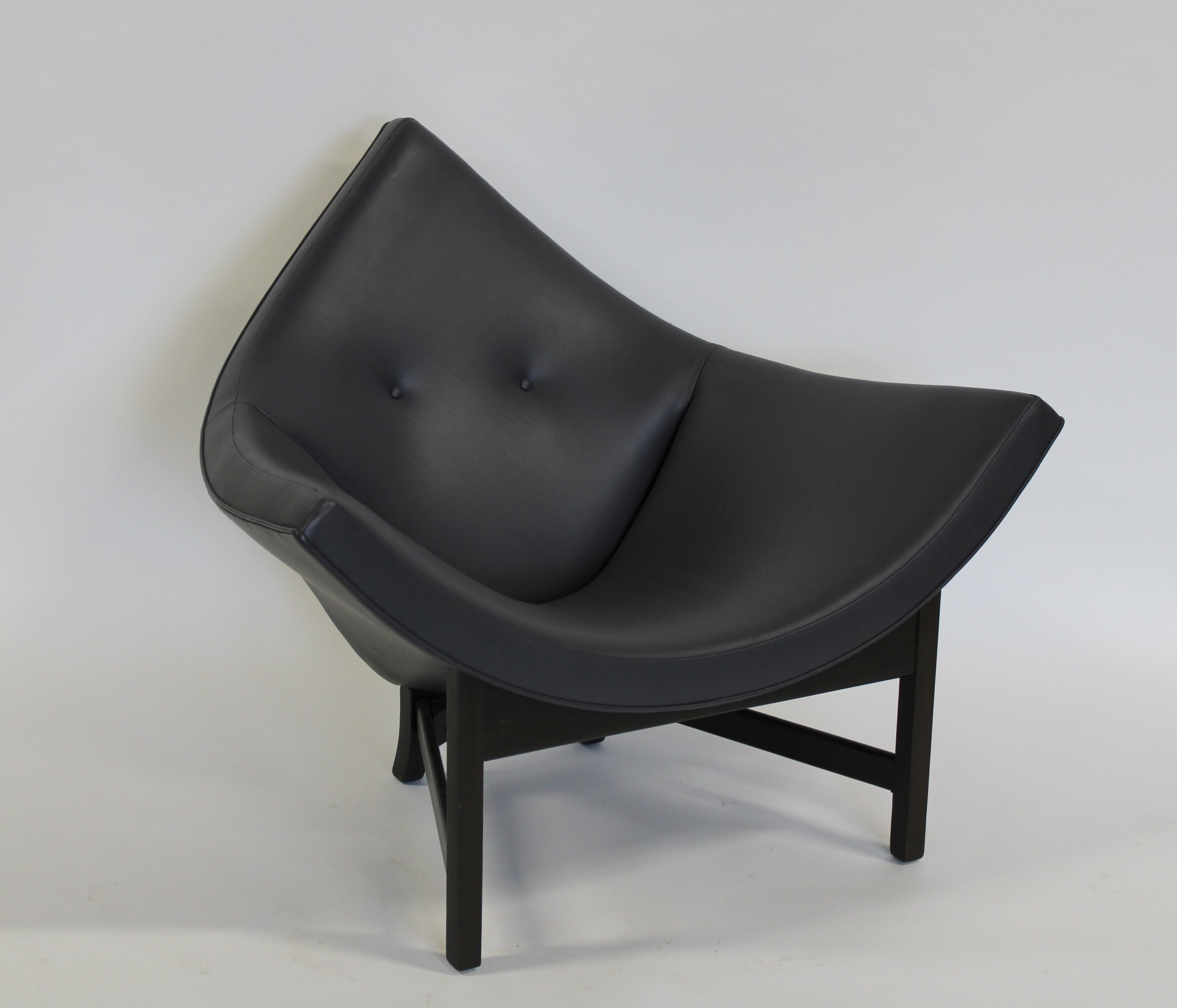 Midcentury Adrian Pearsall Black Leather Coconut | Barnebys